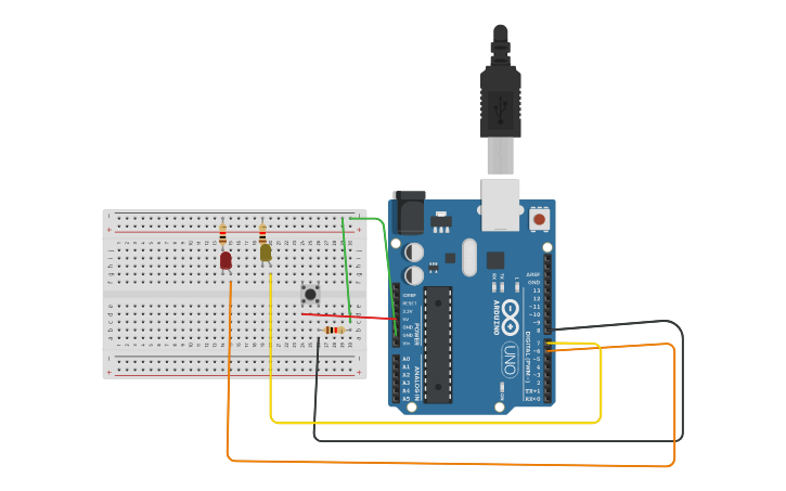 Circuit design Butona Basınca Yak-Söndür - Tinkercad