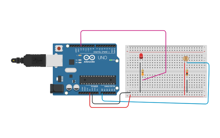 Circuit design LDR SENSOR - Tinkercad