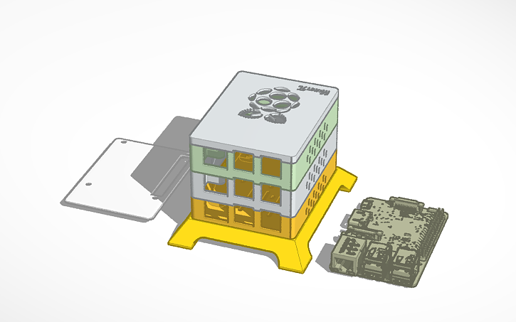 3D design RPI Rack - Tinkercad