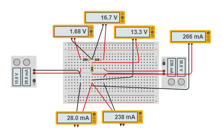 Circuit design Circuito de 2 mallas - Tinkercad