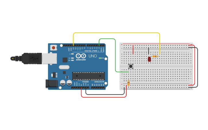 Circuit design Digital Read Digital Write - Tinkercad