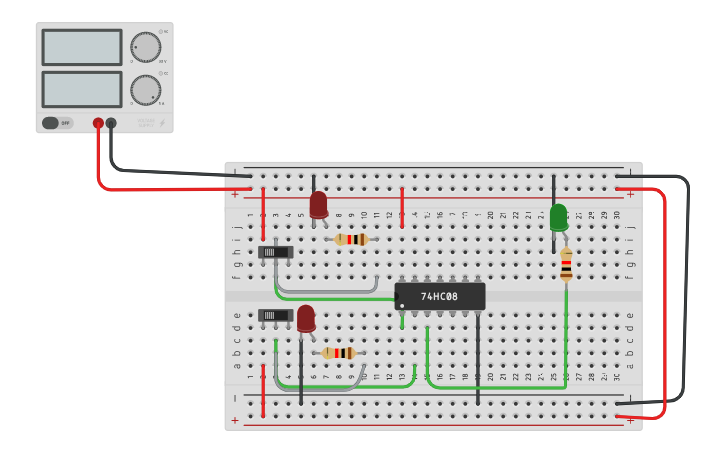 Circuit design And GATE - Tinkercad