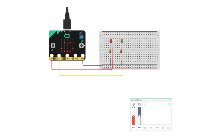 Circuit design Projeto 1- Led- Microbit- Led | Tinkercad