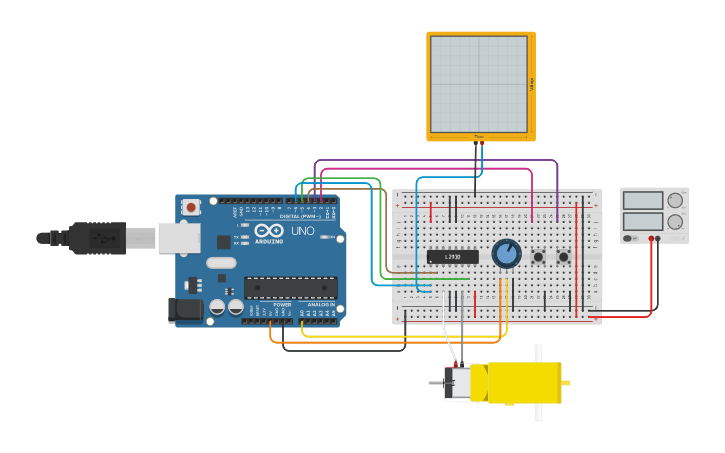 Circuit design L293D Arduino - Tinkercad