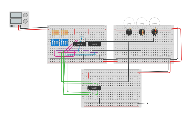 Circuit design Octal To binary Encoder - Tinkercad