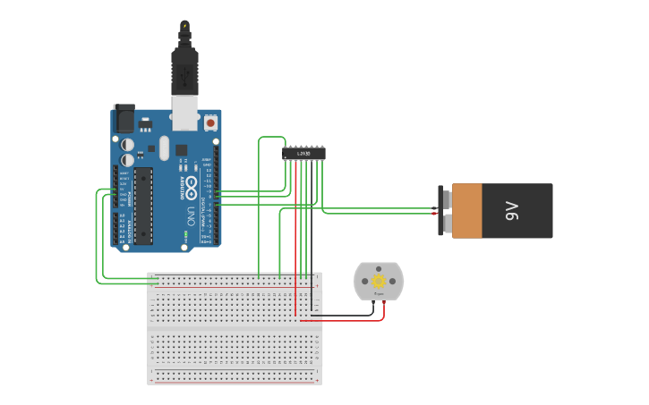 Circuit design DC MOTOR | Tinkercad
