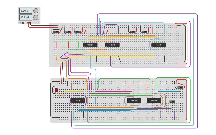 Circuit design 4x1 MUX | Tinkercad