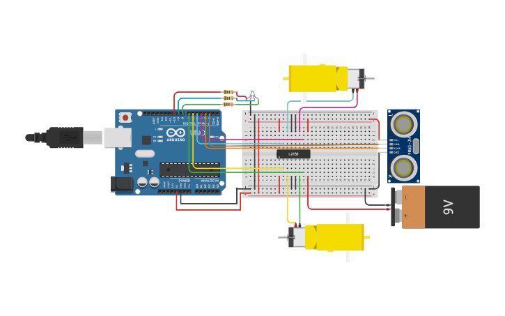 Circuit design arduino wall-e | Tinkercad