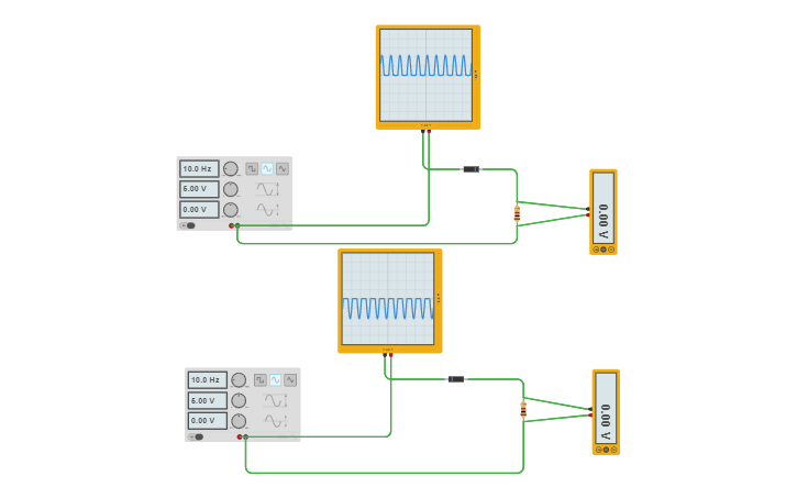 Circuit design raddrizzatore a una semionda | Tinkercad