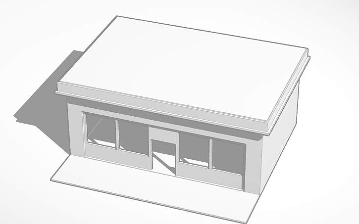 3D design shell gas station building - Tinkercad