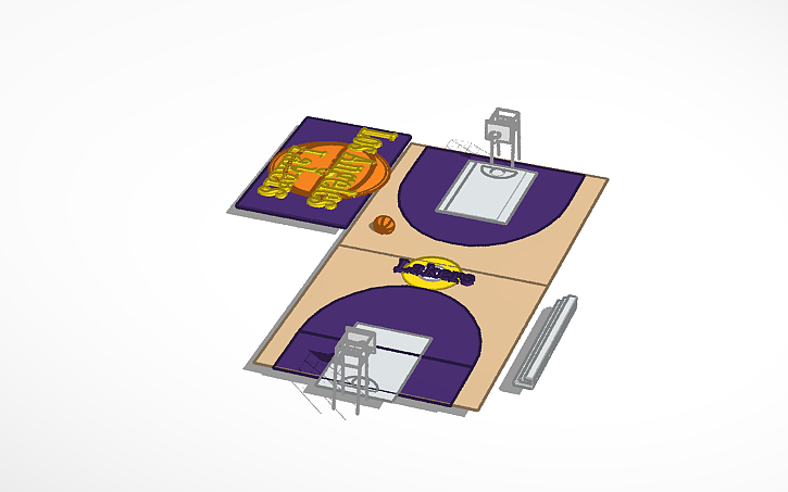 3D design Lakers nBA COURT - Tinkercad