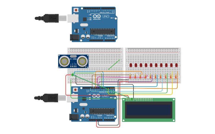 Circuit Design Copy Of Ultrasonic Distance Sensor Led Bar Graph Tinkercad