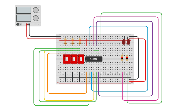 Circuit design Flip flop RS Bruno Galino Altenetter - Tinkercad