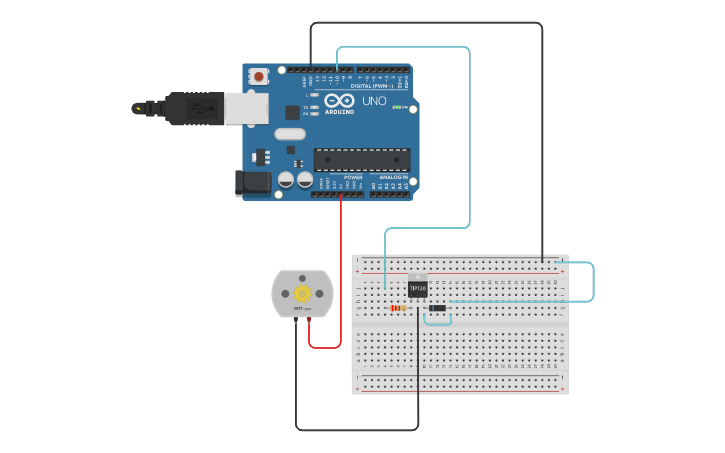 Circuit design Motor DC 5v - Tinkercad