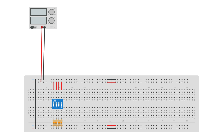 Circuit design Project starter circuit - Tinkercad
