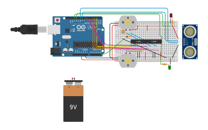 Circuit design Robozinho | Tinkercad