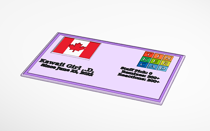 3D design My Tinkercad card - Tinkercad