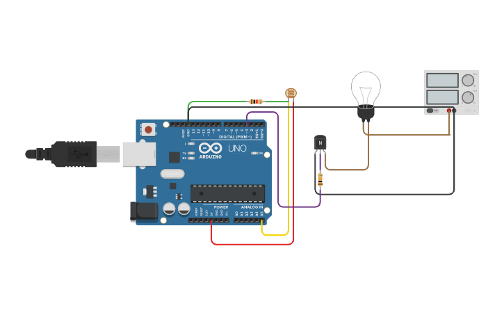 Circuit design Automatic street light - Tinkercad