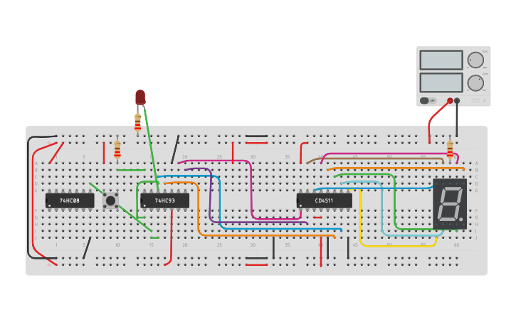 Circuit design Contador de 0 - 9 - Tinkercad Circuit design Contador de 0 - 9 - Tinkercad