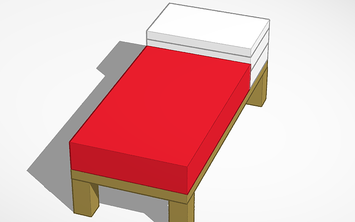 3D design Minecraft Bed - Tinkercad