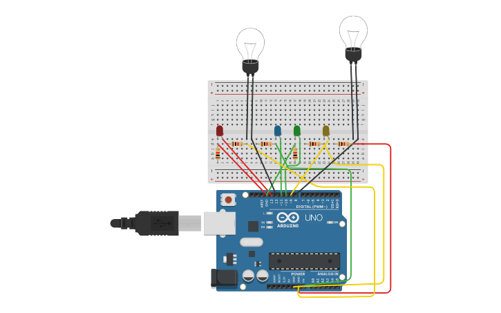 Circuit design of LED 1 | Tinkercad