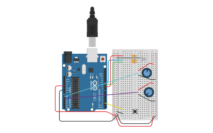 Circuit design RGB Joystick Project | Tinkercad