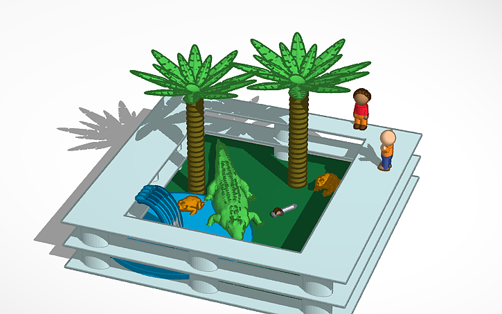 3D design Croc Exhibit - Tinkercad
