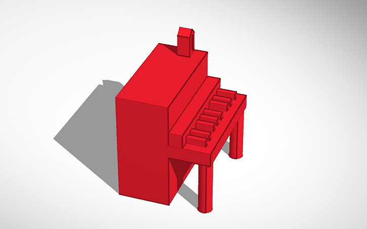 3D design piano - Tinkercad