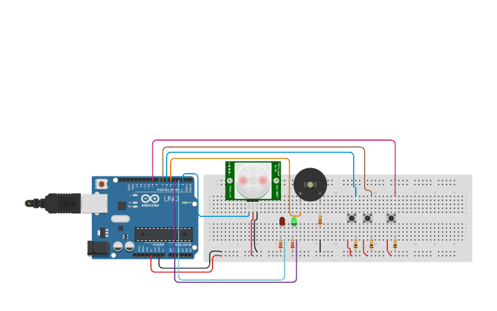 Circuit Design Arduino Code For Alarm System With Motion Sensor Tinkercad 6998