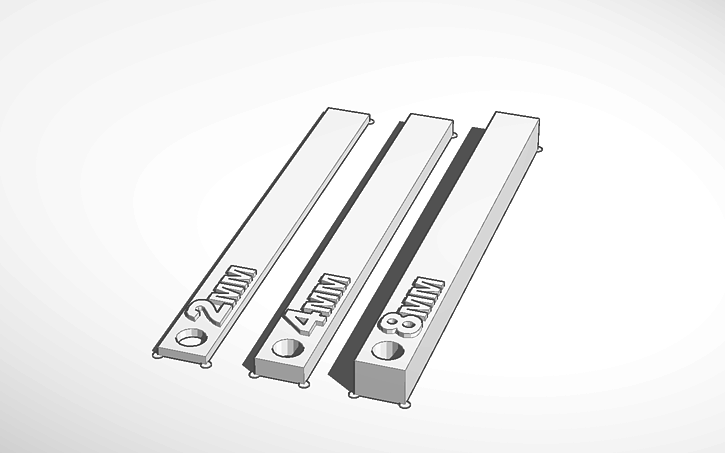 3D design Measuring Shims - 2mm - 8mm | Tinkercad