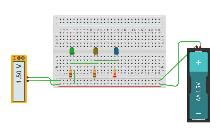 Circuit design battery level indicator - Tinkercad