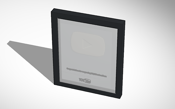 3D design Youtube Silver Play Button - Tinkercad