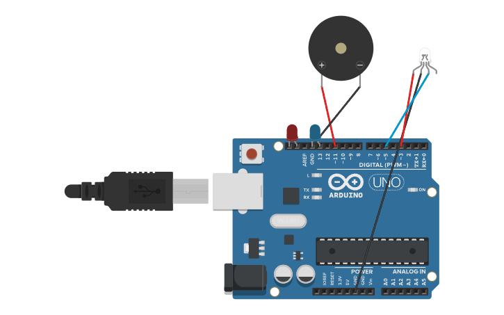 Circuit design Police Siren - Tinkercad