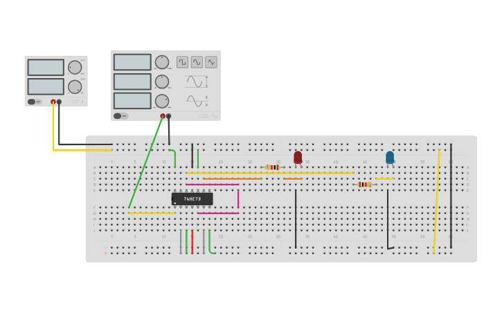 Circuit design mod4 asyncronous up - Tinkercad