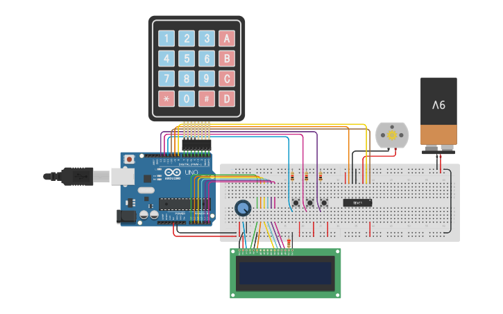Circuit design Vending Machine - Tinkercad