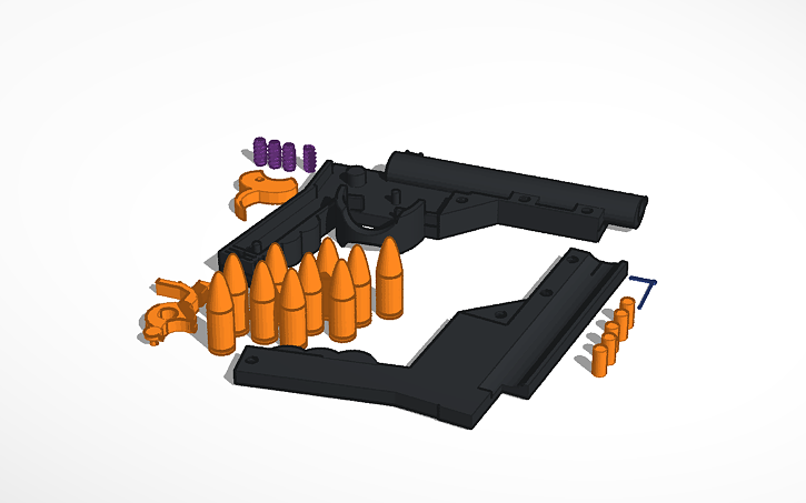 3D design functioning gun - Tinkercad