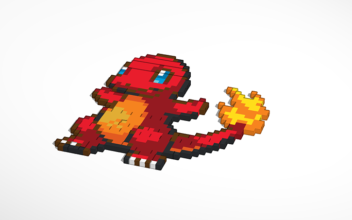 3D design 8-Bit Charmander - Tinkercad