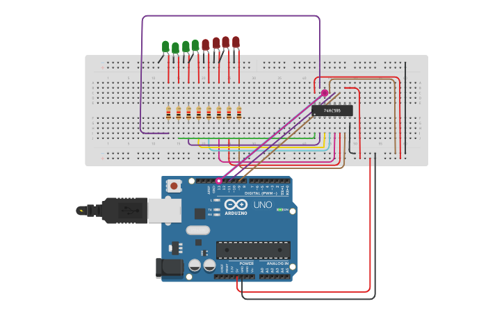 Circuit design Xmas Lights Arduino - Tinkercad