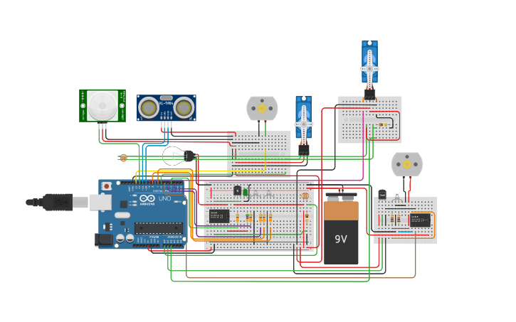 Circuit design SISTEM BAK AIR ,LAMPU, PEMANAS OTOMATIS - Tinkercad