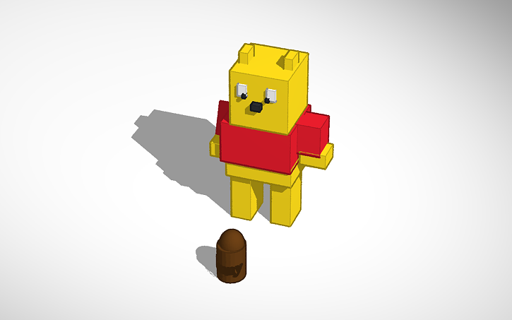 3D design Winnie the Pooh - Block Build | Tinkercad