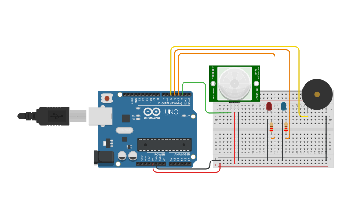 Circuit design Alarm system - Tinkercad