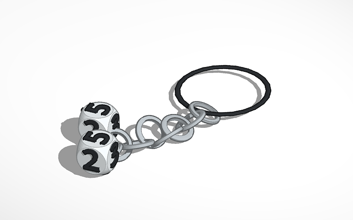 3D design KeyChain And Dice - Tinkercad