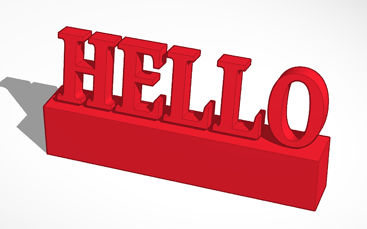 3D design Hello Sign - Tinkercad