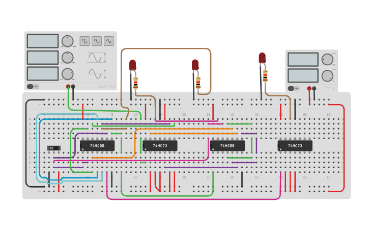 Circuit Design Asynchronous Up Down Counter Tinkercad