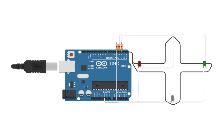 Circuit design Luzes de Strobe Avião CTE - Tinkercad