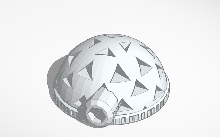3D design dome for mining quarters - Tinkercad