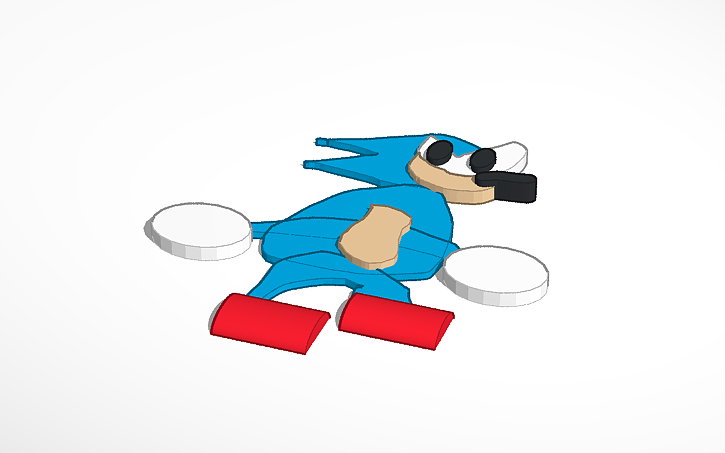 3D design 2D Sonic - Tinkercad