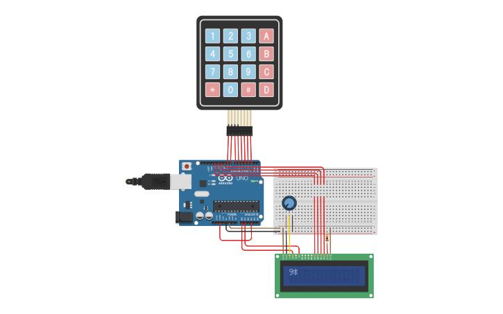Circuit design Arduino Calculator using Keypad - Tinkercad