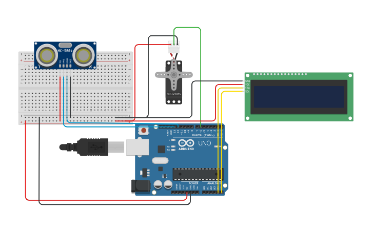 Circuit design door and sensor - Tinkercad