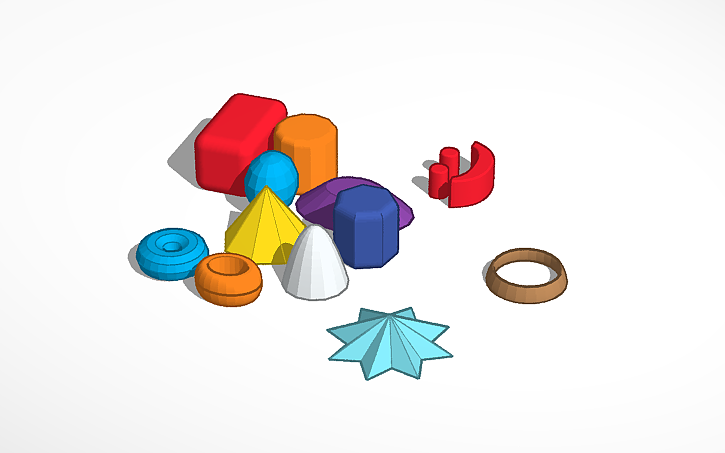3D design shape-valikko | Tinkercad